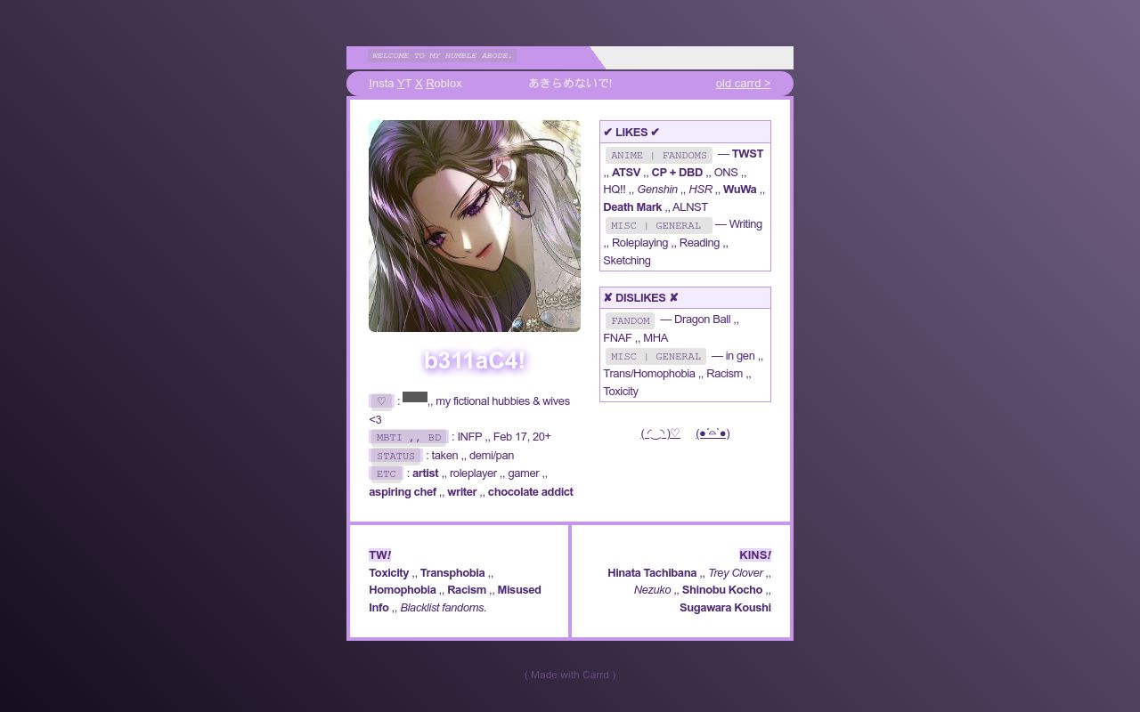 𝘶𝘱𝘥𝘢𝘵𝘦𝘥 𝘤𝘢𝘳𝘳𝘥 ,,